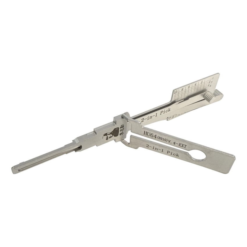 Original Lishi 2 in 1 Single Lifter Pick and Decoder HU64 8910 V.4 EXT