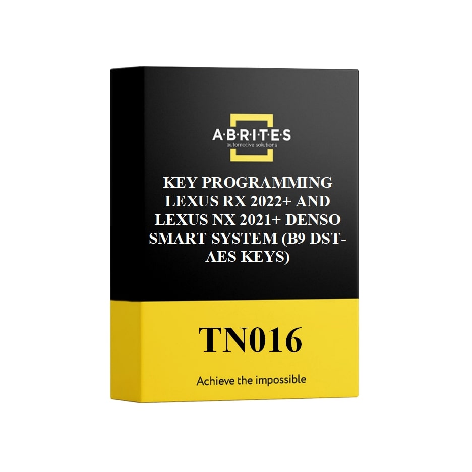 ABRITES TN016 - KEY PROGRAMMING FOR LEXUS RX 2022+ AND LEXUS NX 2021+